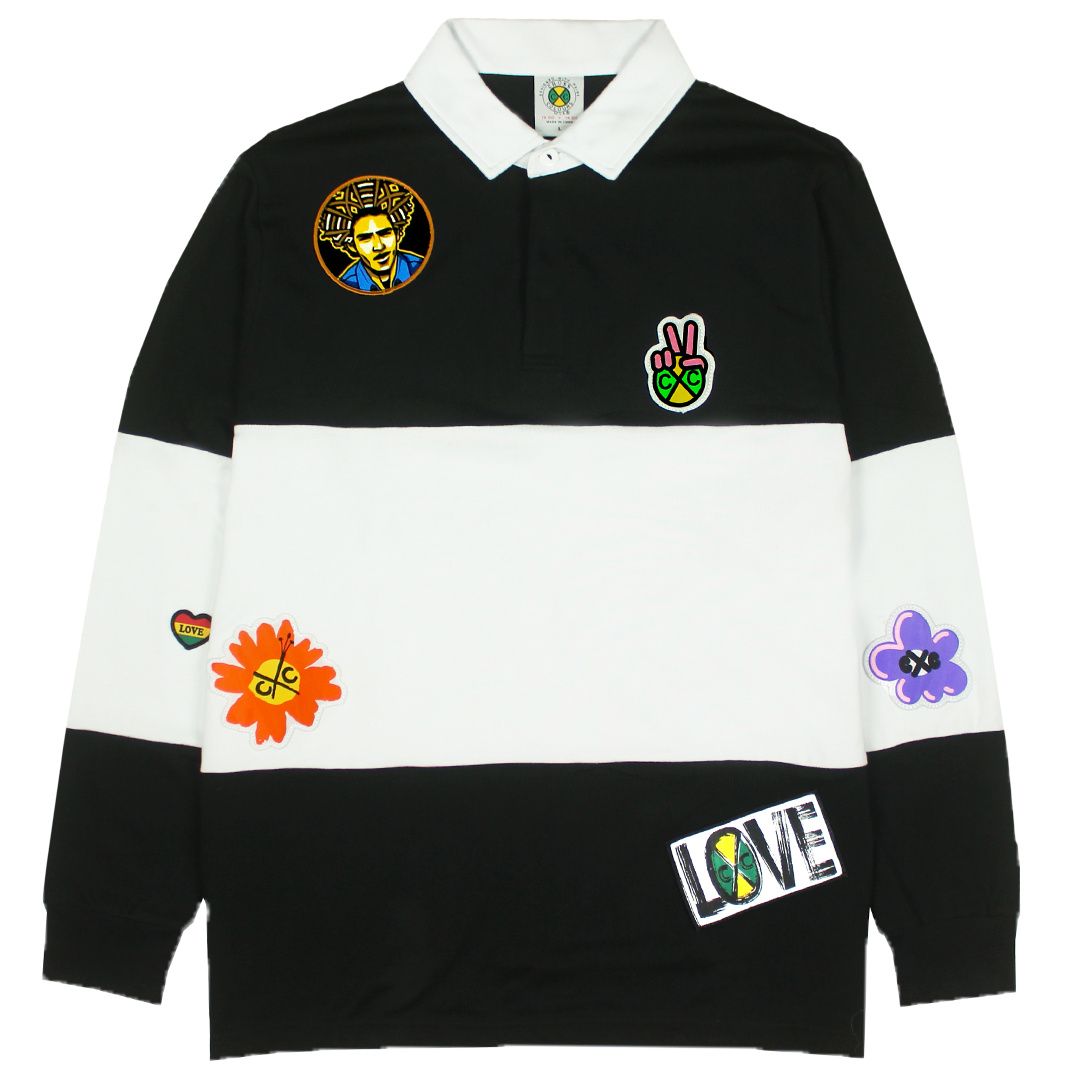 CROSS COLOURS Wide Stripe Patches Rugby - Black C15910PTH-BLK - Karmaloop