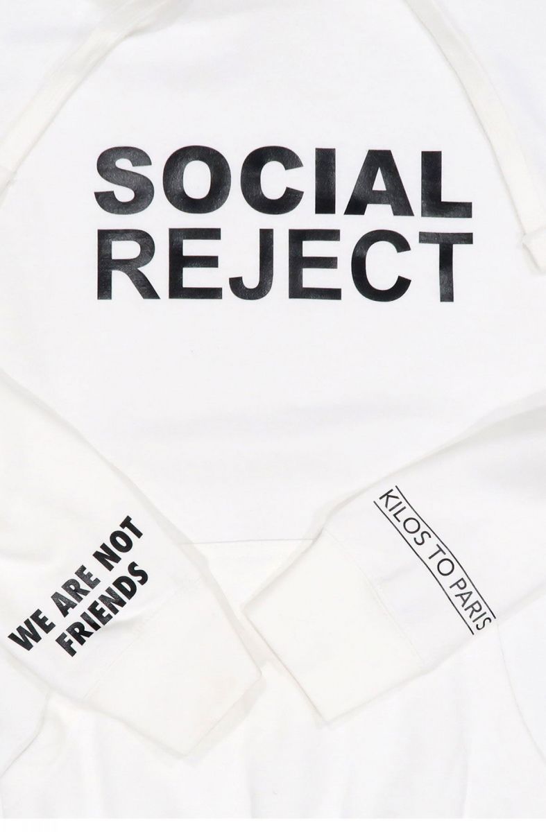 KILOS TO PARIS Social Reject Hoodie in White and Black ...