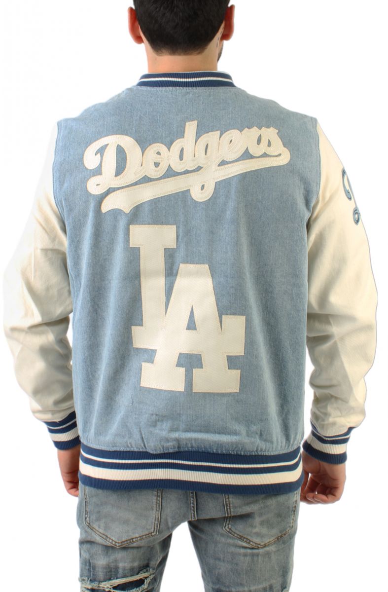 PRO STANDARD Dodgers Blue Denim Varsity Jacket LLD638399-DLN - Karmaloop