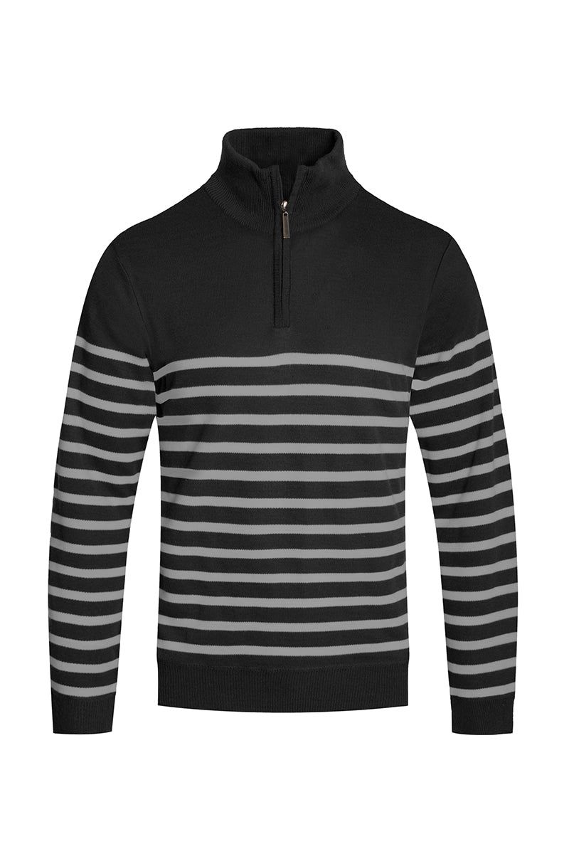 WEIV Quarter Zip Up Sweater NR2007-BLACKGREY - Karmaloop