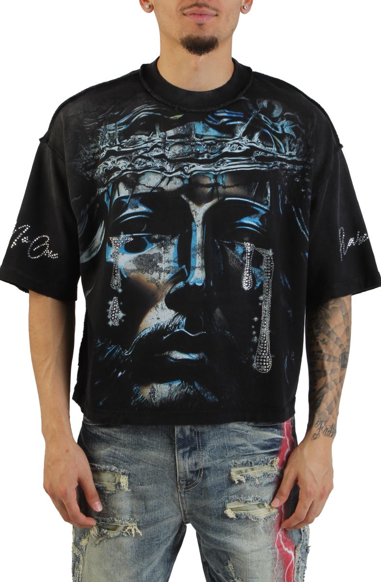 RARE PEACE God's Tear Crop T-Shirt RT5020-BLK - Karmaloop