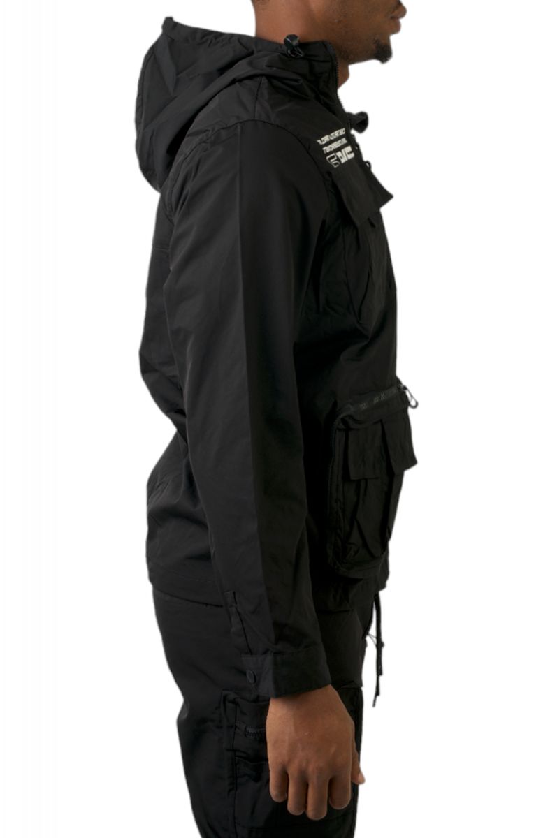 SMOKE RISE Utility Anorak Jacket WW23582SK-BLK - Karmaloop
