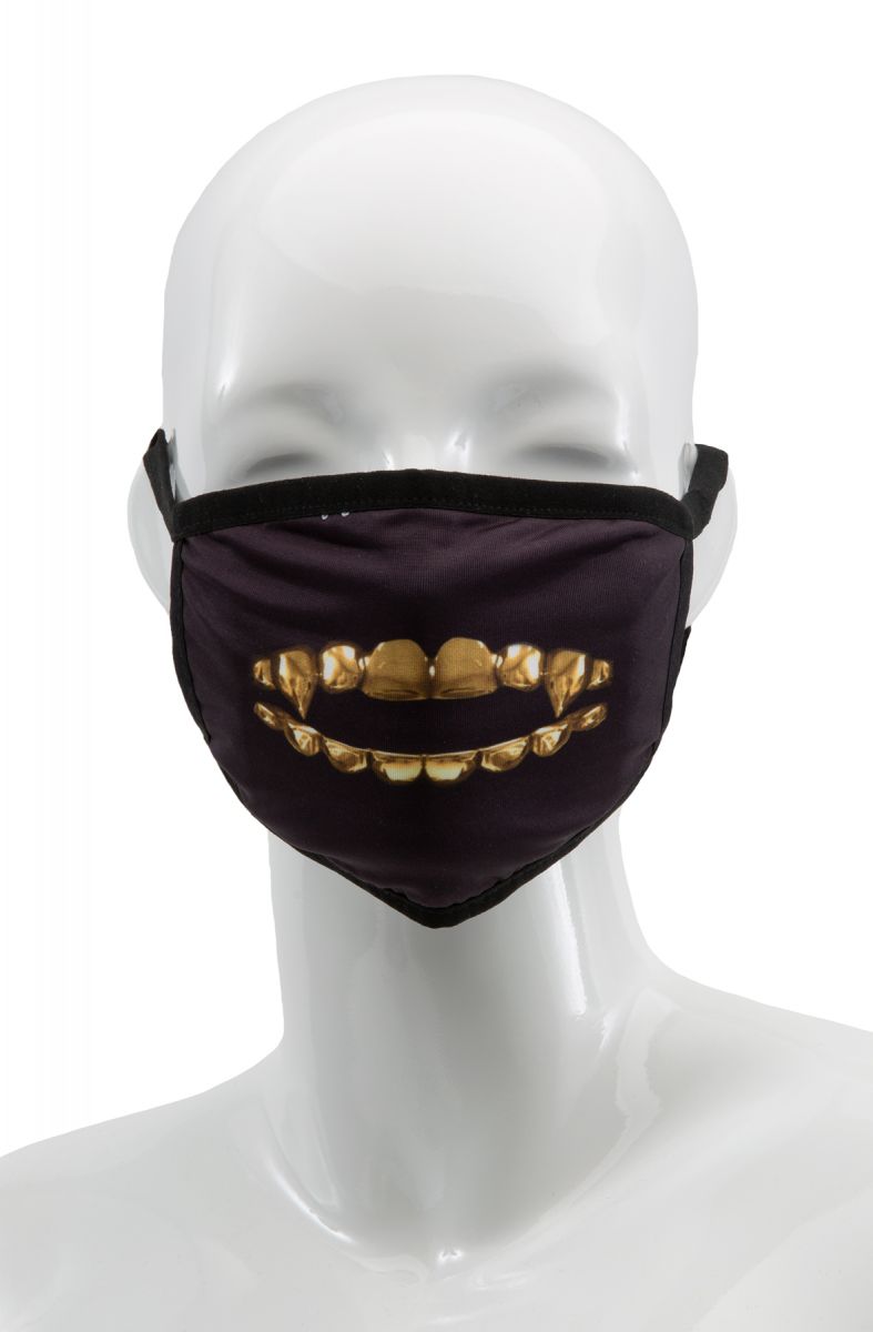 MASKCOT Gold Fangs Face Mask in Gold 703-0909-GLD - Karmaloop
