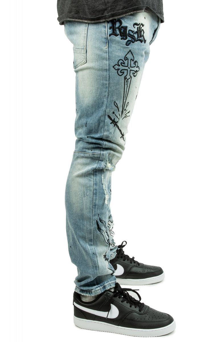 SMOKE RISE Razor Wire Jeans JP22229-BLUE - Karmaloop
