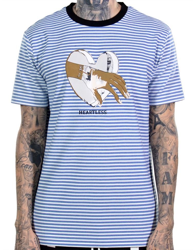 THE HIDEOUT CLOTHING Heartless Striped Tee HDTCLTHNG-9213DB - Karmaloop