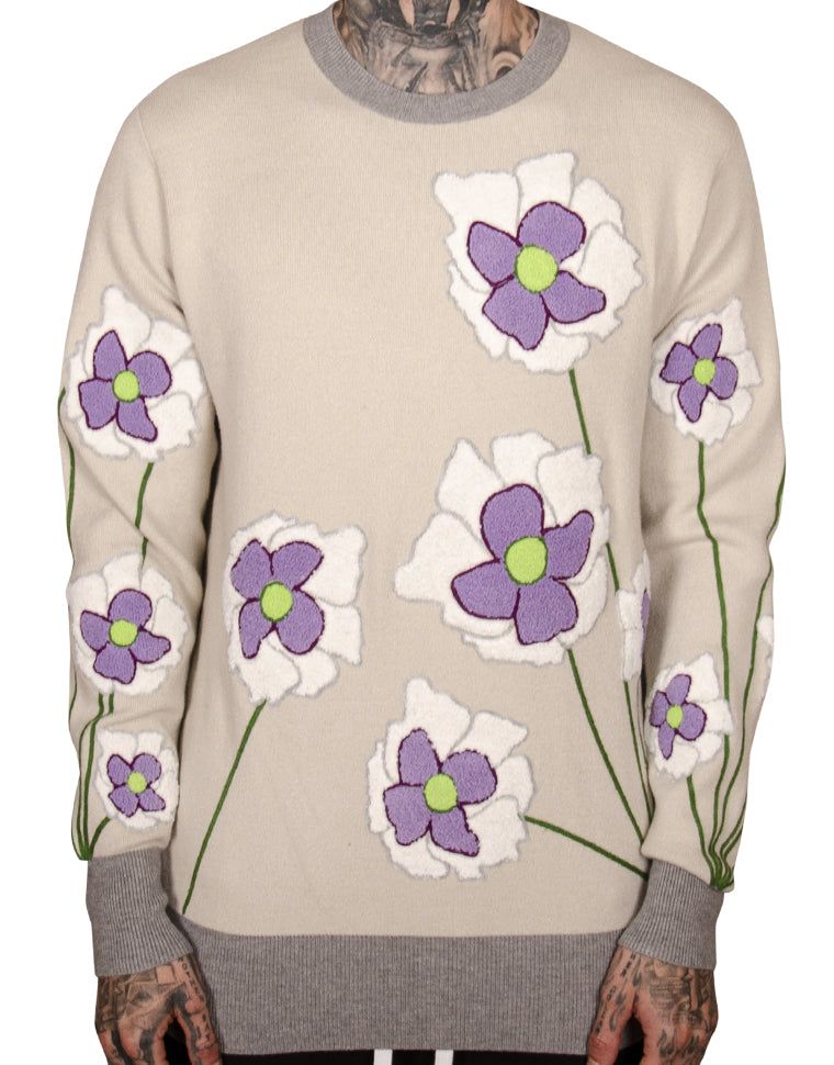THE HIDEOUT CLOTHING + Opium Poppy Flower Knit Sweater HDTCLTHNG-33850C ...