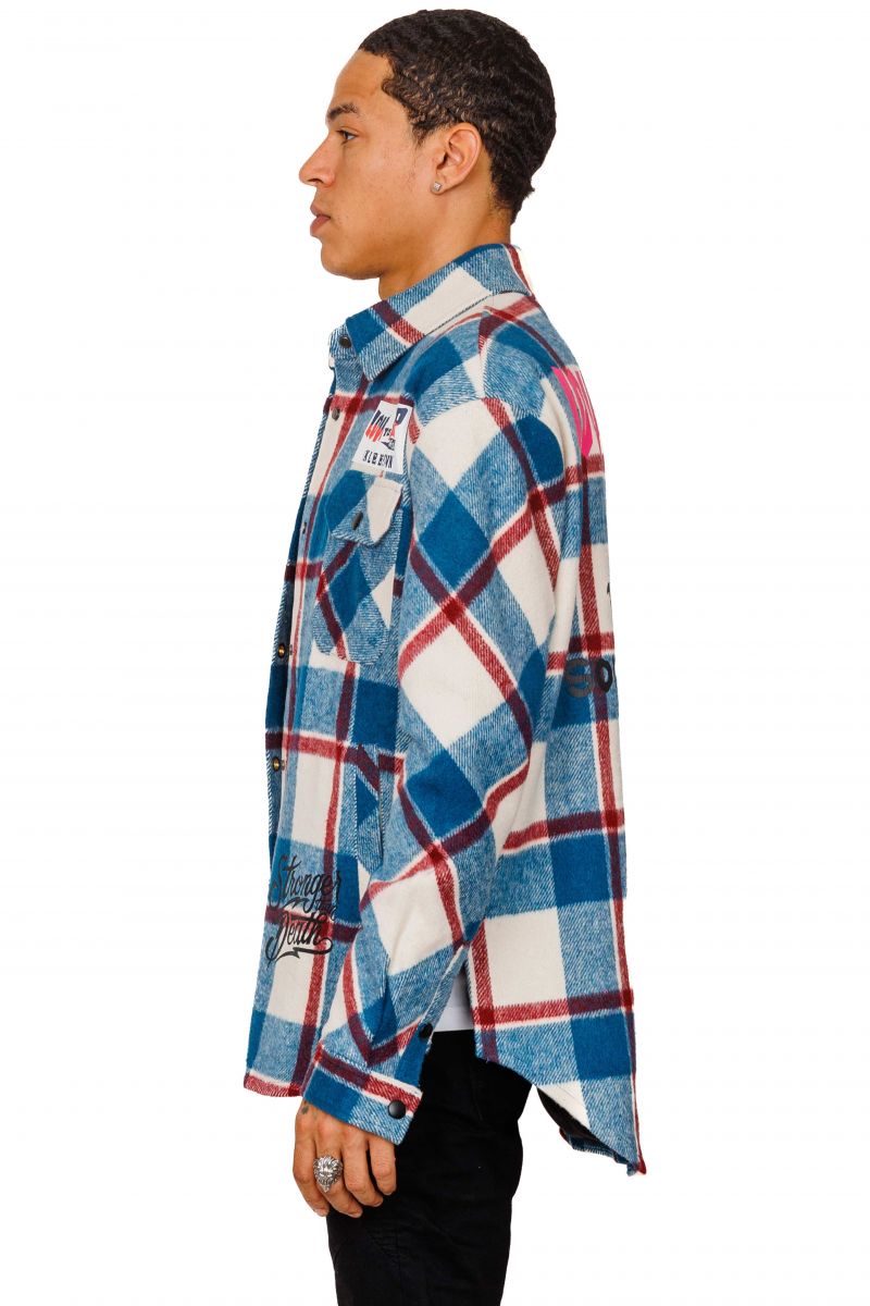 KLEEP SINOPER Men's premium heavy flannel jacket type shirt KW-4960 ...