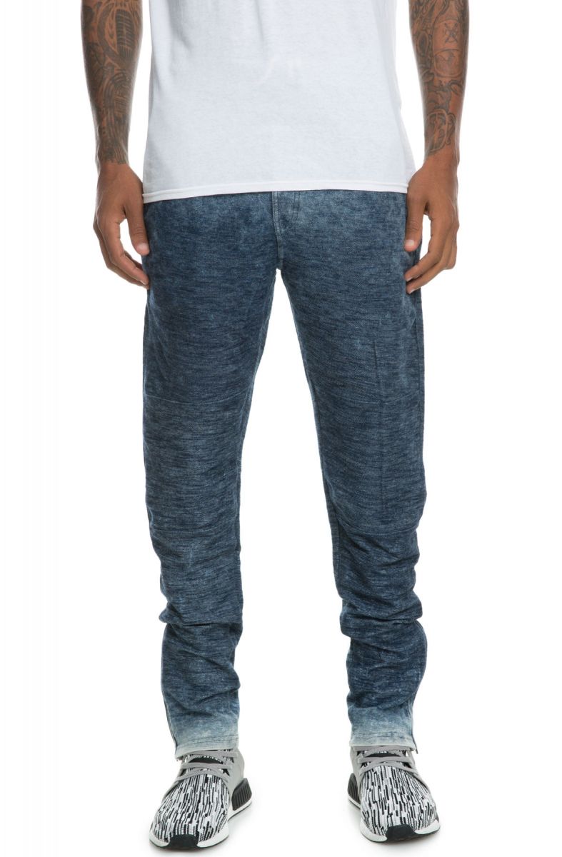 THE TRADE COLLECTIVE The Distressed Indigo Denim Wash Sweats in Aged ...