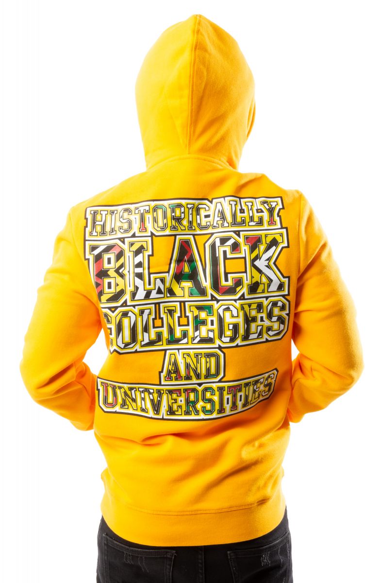 MITCHELL & NESS HBCU Pattern Pullover Hoodie BMPHMO21205-HBCGOLD - Karmaloop