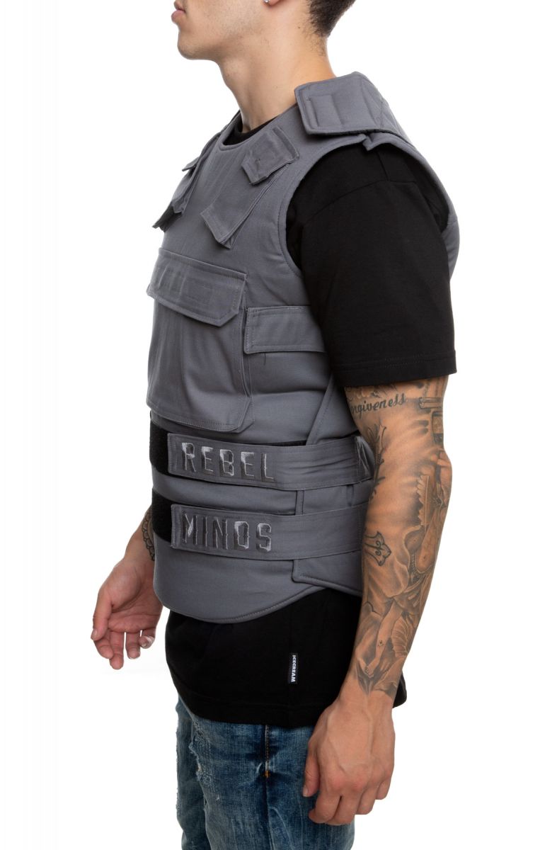 REBEL MINDS Riot Tactical Twill Vest 192-532DKGRY - Karmaloop