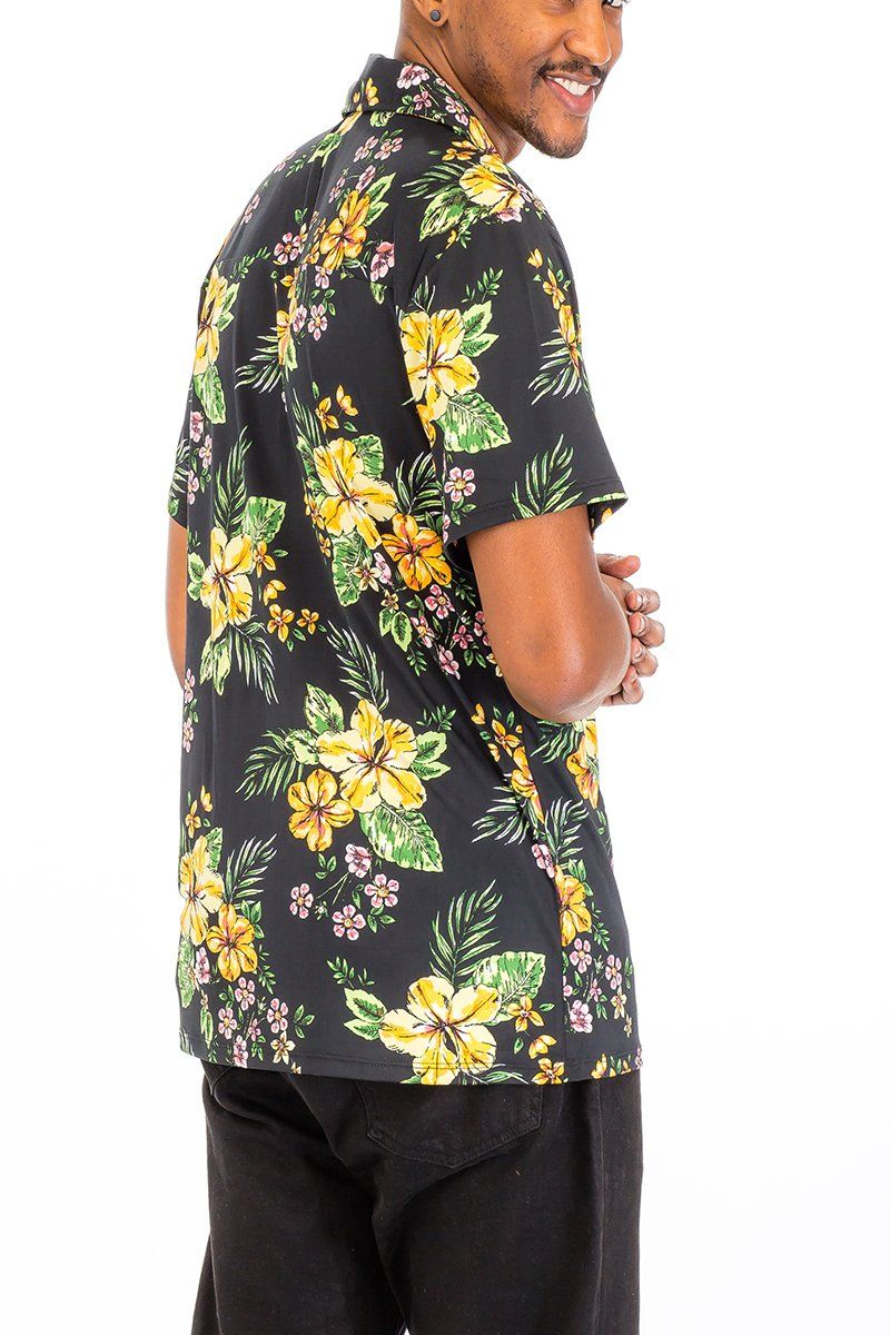 WEIV FLORAL PRINT BUTTON DOWN SHIRT WS9006BLACK - Karmaloop