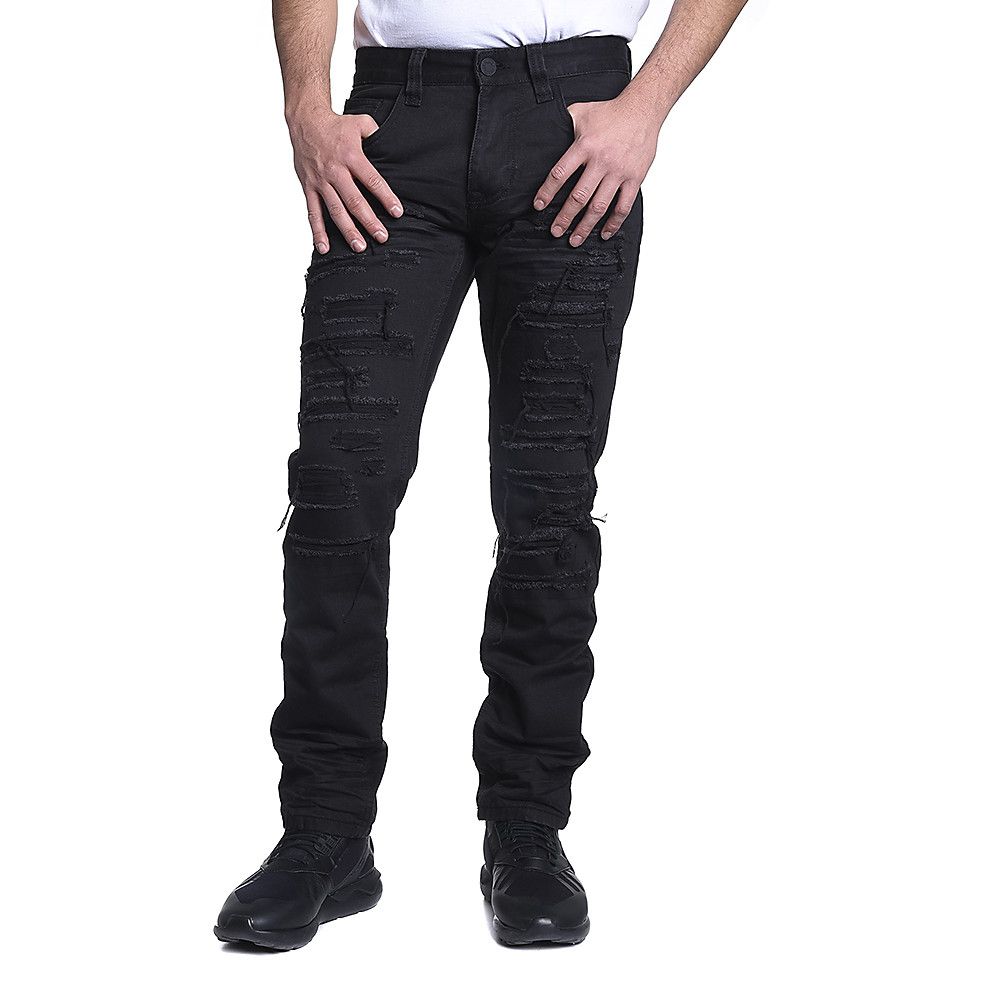 SMOKE RISE Heavy Ripped Denim Jeans JP 5947 B - Karmaloop