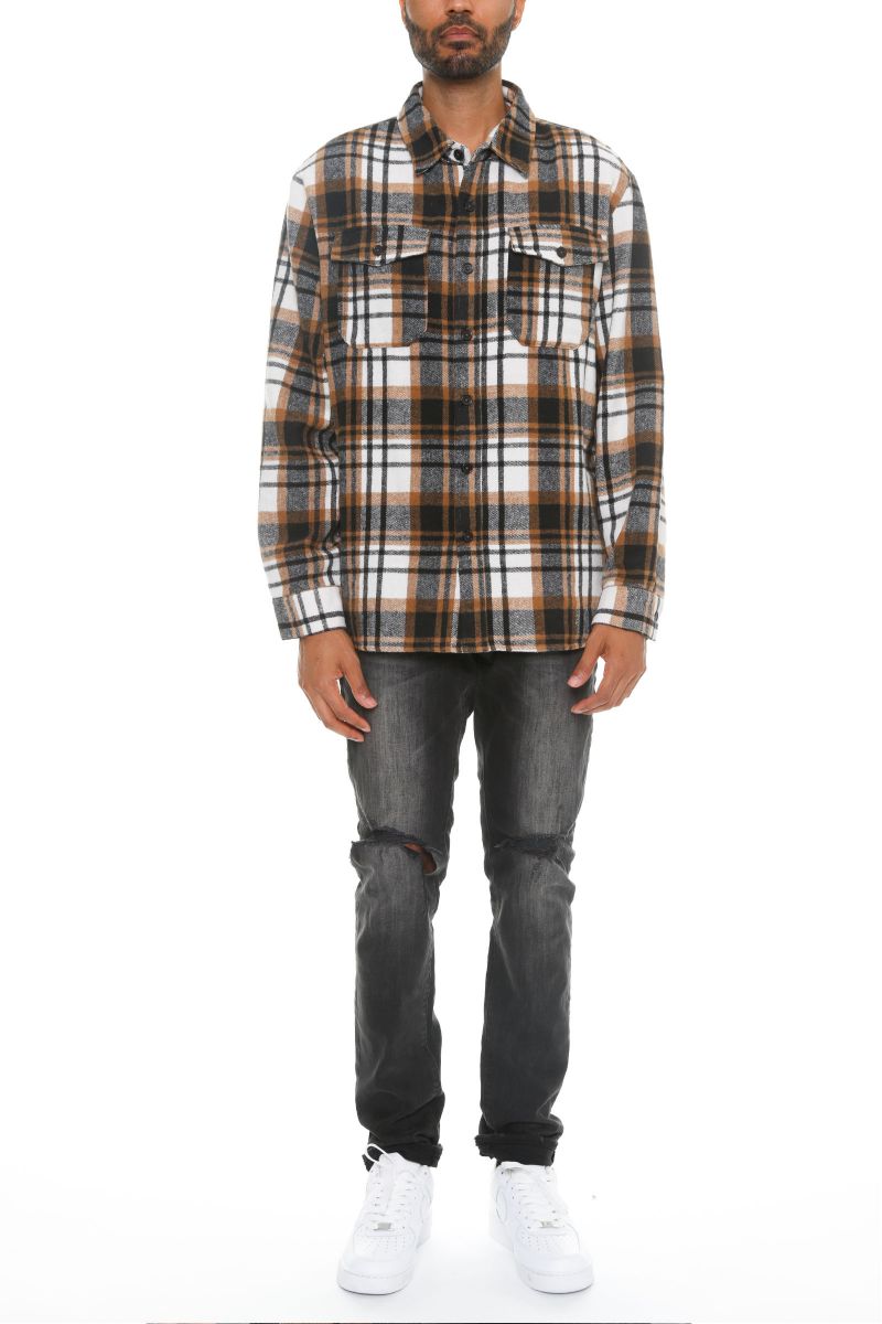 WEIV Rhide Soft Flannel Shacket FL506-KHAKI - Karmaloop
