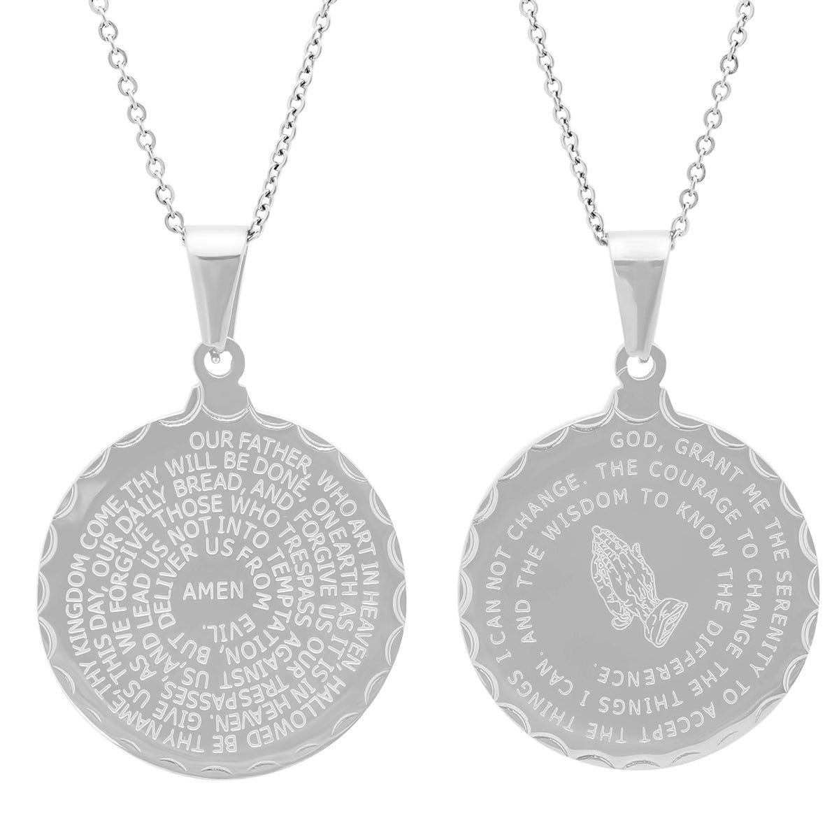 STEELTIME Ladies Double Sided Stainless Steel Lord's Prayer And ...