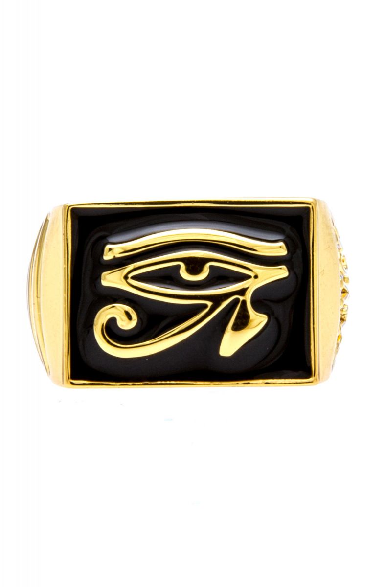 Black Scale Ring The Eye of Ra in Gold
