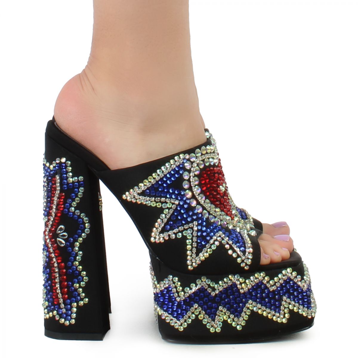 AZALEA WANG Logan Rhinestone Platform Heel LOGAN-MULTI - Karmaloop