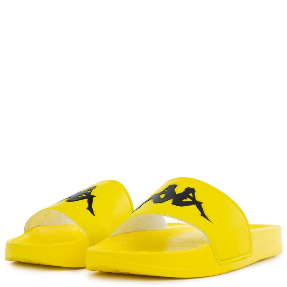 KAPPA Authentic Adam 2 Slides in Yellow/Black 303GAD0-A03 - Karmaloop