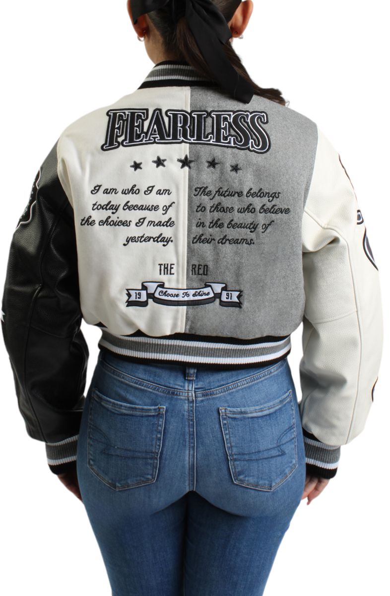 SMOKE RISE Varsity Jacket AJ23901-LTGREY - Karmaloop