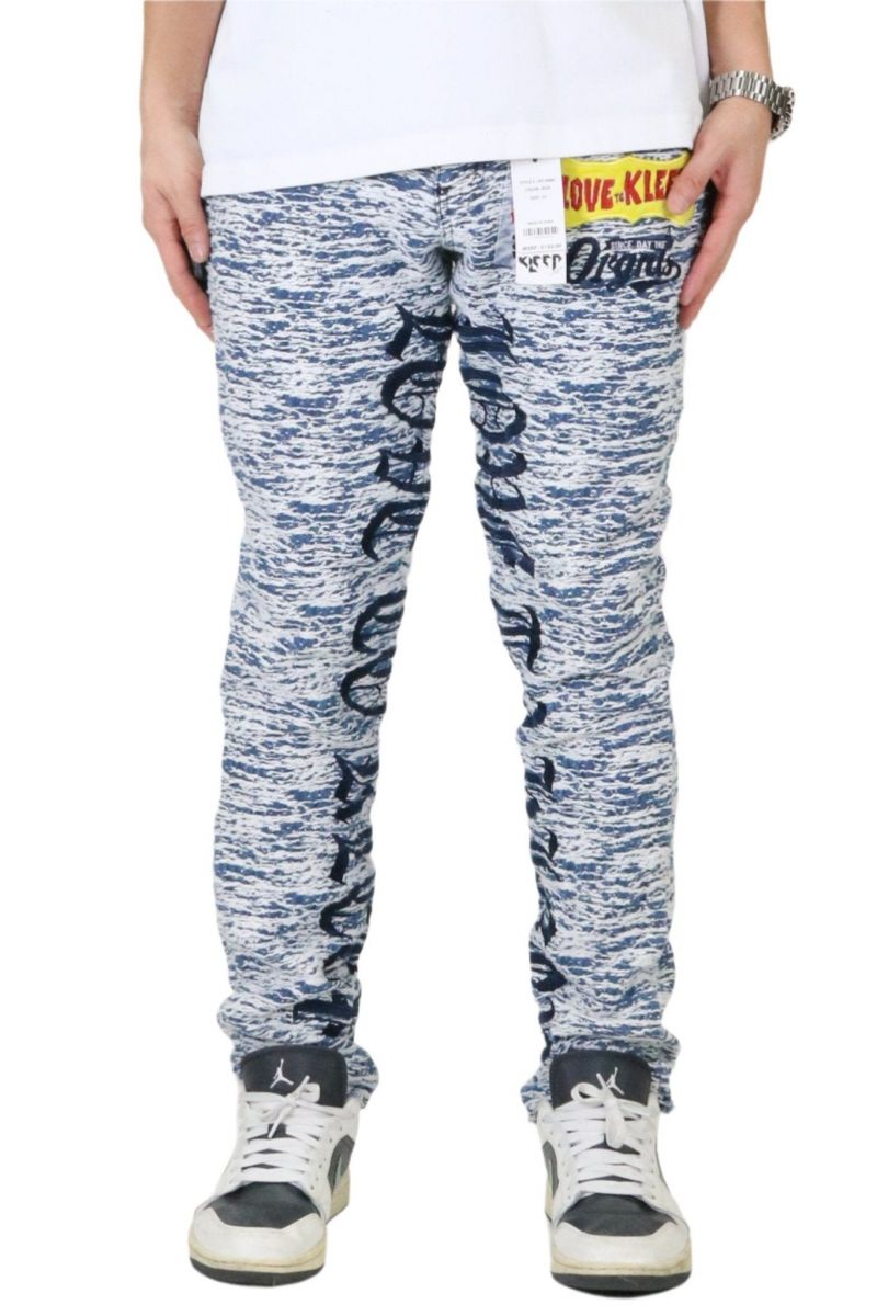 KLEEP ROX Men's premium jacquard pattern slim fit denim pant KP-4480 ...