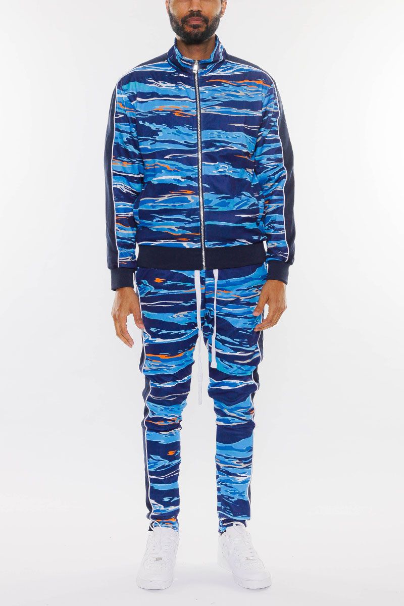 WEIV Catch Print Track Suit SET0510-0710-BLUE - Karmaloop