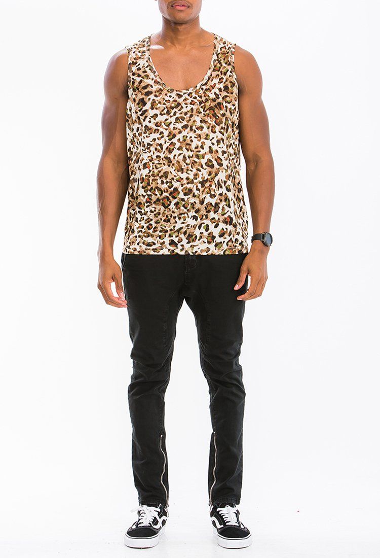 WEIV COLORED LEOPARD PRINT TANK WT8551-BR - Karmaloop