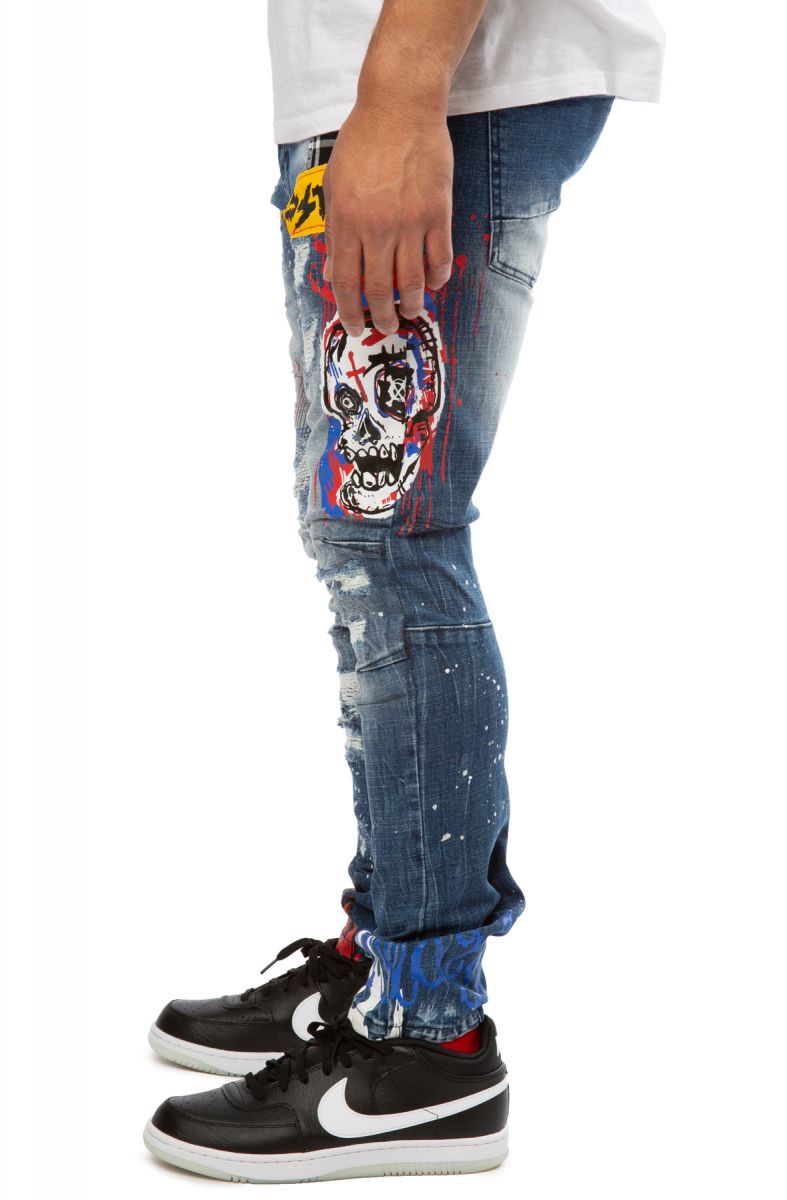 SMOKE RISE Lost Skulls Jeans SJP21153-PEBL - Karmaloop
