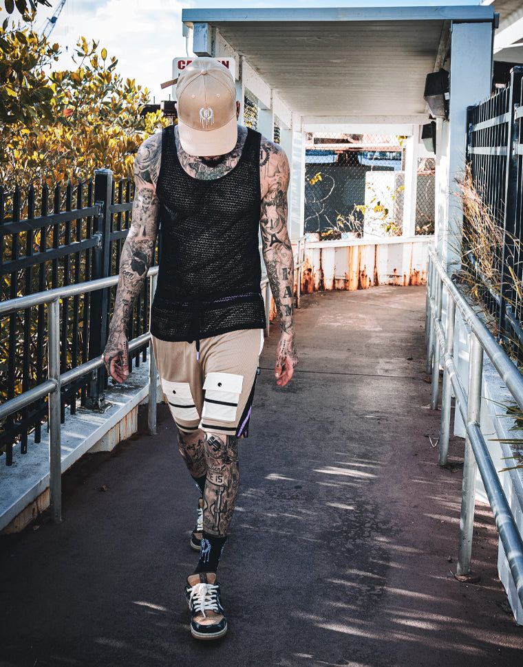 THE HIDEOUT CLOTHING Lavender Mesh Ganzie String Vest HDTCLTHNG-5581CF ...