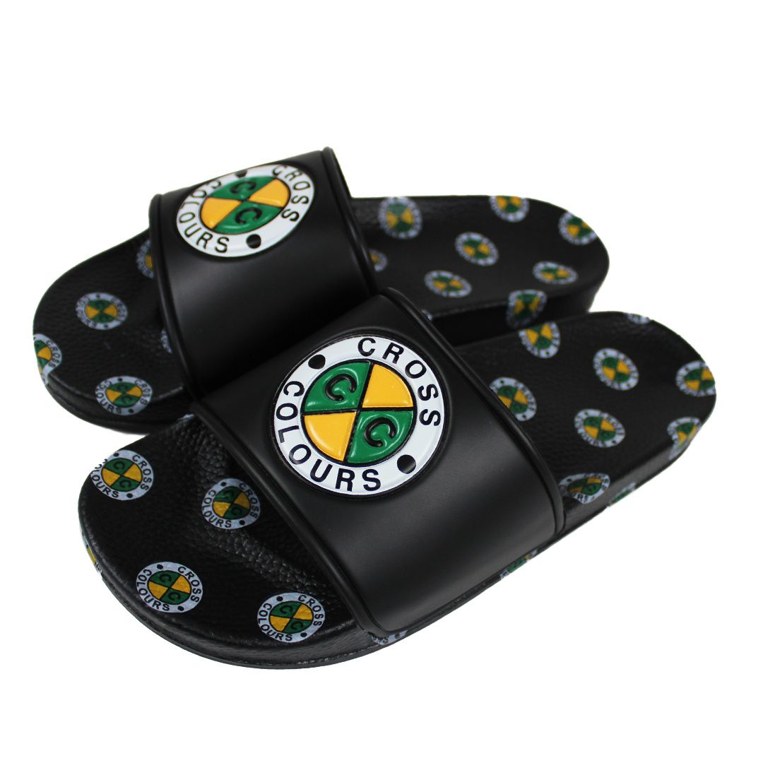 CROSS COLOURS Circle Logo Slides - Black C314CXC-BLK-BLACK - Karmaloop