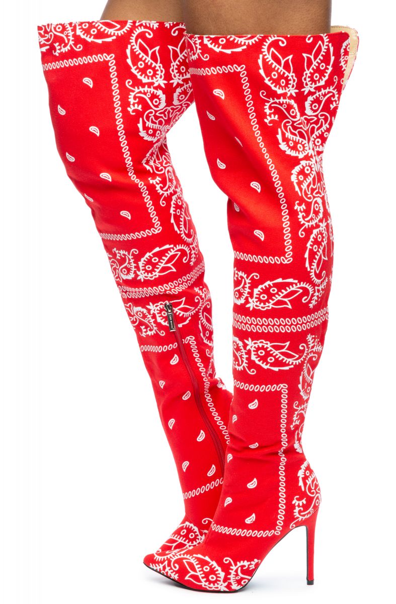 CAPE ROBBIN Spring High Heel Thigh High Boots SPRING-RED - Karmaloop