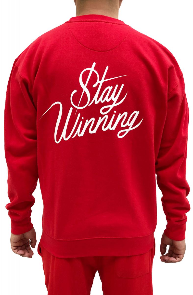 STAY WINNING Original Logo Red/White Crewneck Sweater SW-0152 - Karmaloop