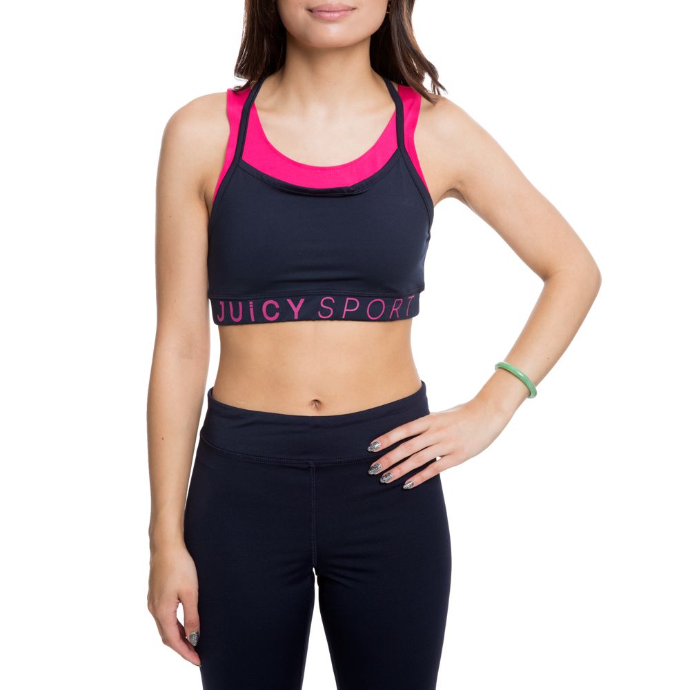 JUICY COUTURE SPORT SPORTS BRA 040-492 MARITIME BLUE/FUCHSIA - PLNDR