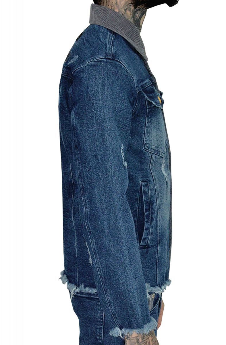HIDEOUT Blessed Denim Jacket (Cloud Grey/Dark Wash) HO20-14 - Karmaloop