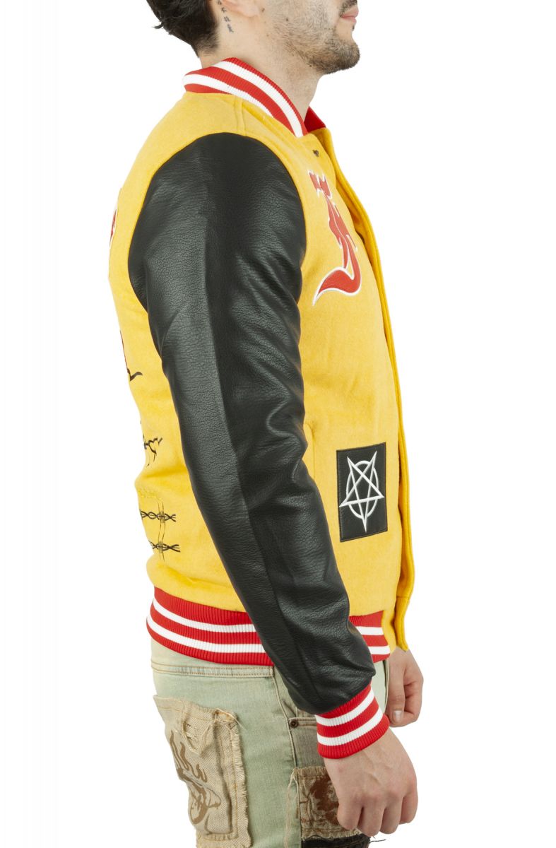 REBEL MINDS Loud Pack Varsity Jacket 922-511YEL - Karmaloop