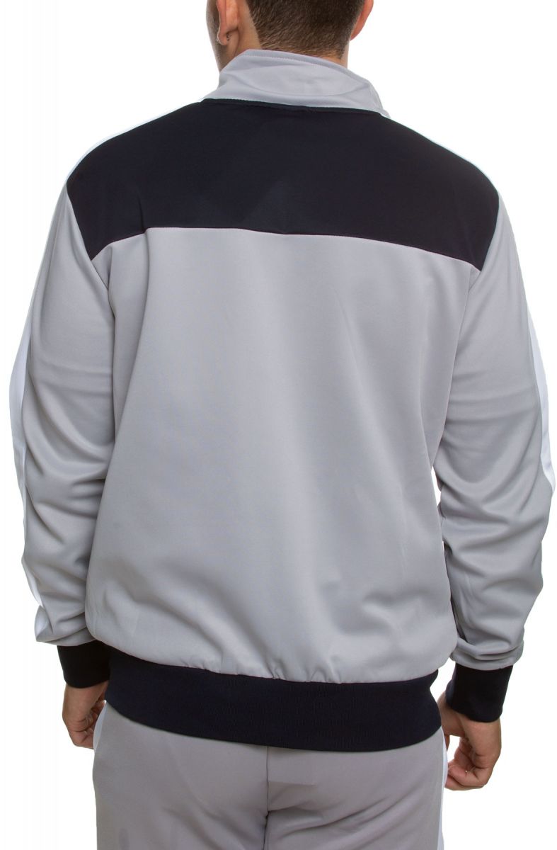 E STREET Gray and Beige Track Jacket with Stripe TJ-03 - Karmaloop