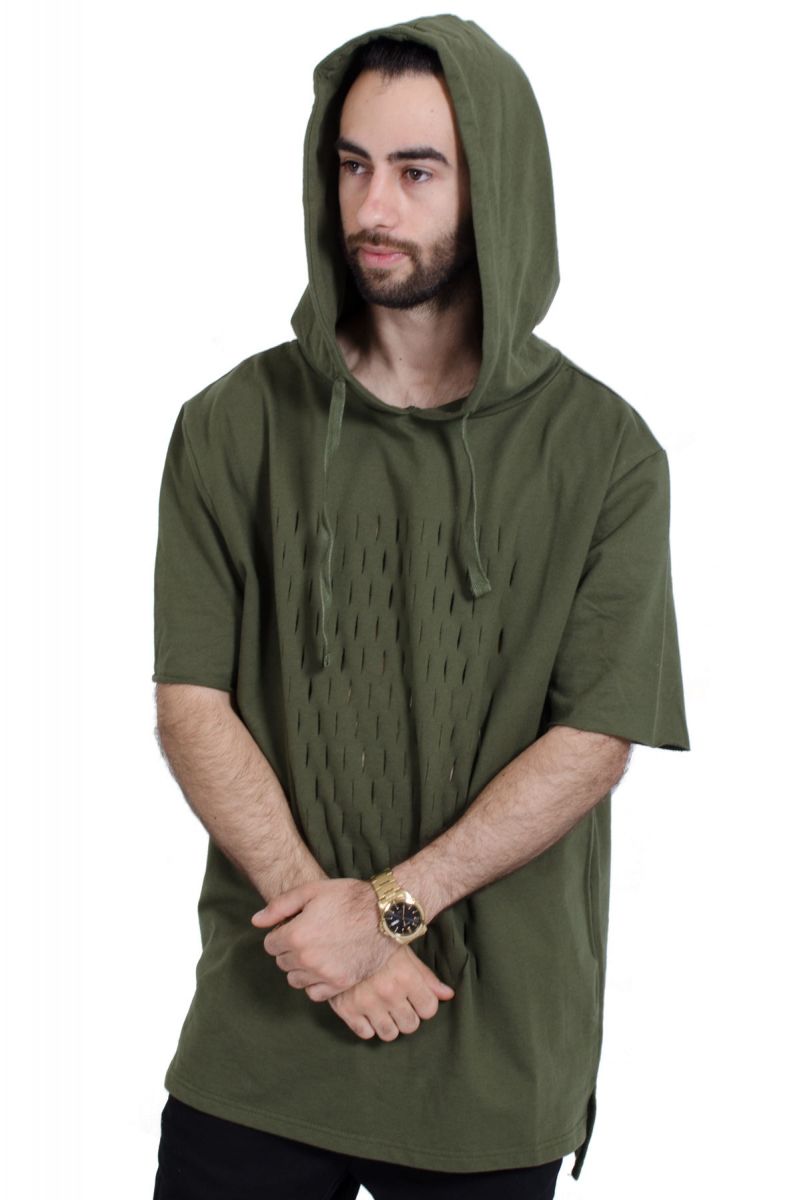 SPOILED PEASANTS Oversized Razor's Edge Hoodie in Olive TG22-HW25 ...