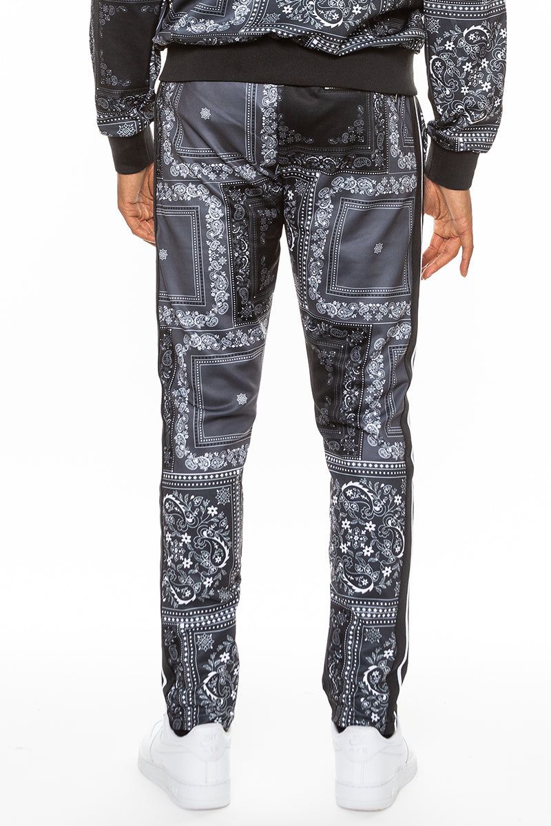 WEIV Paisley All Over Print Track Pant TP114-BLACK - Karmaloop