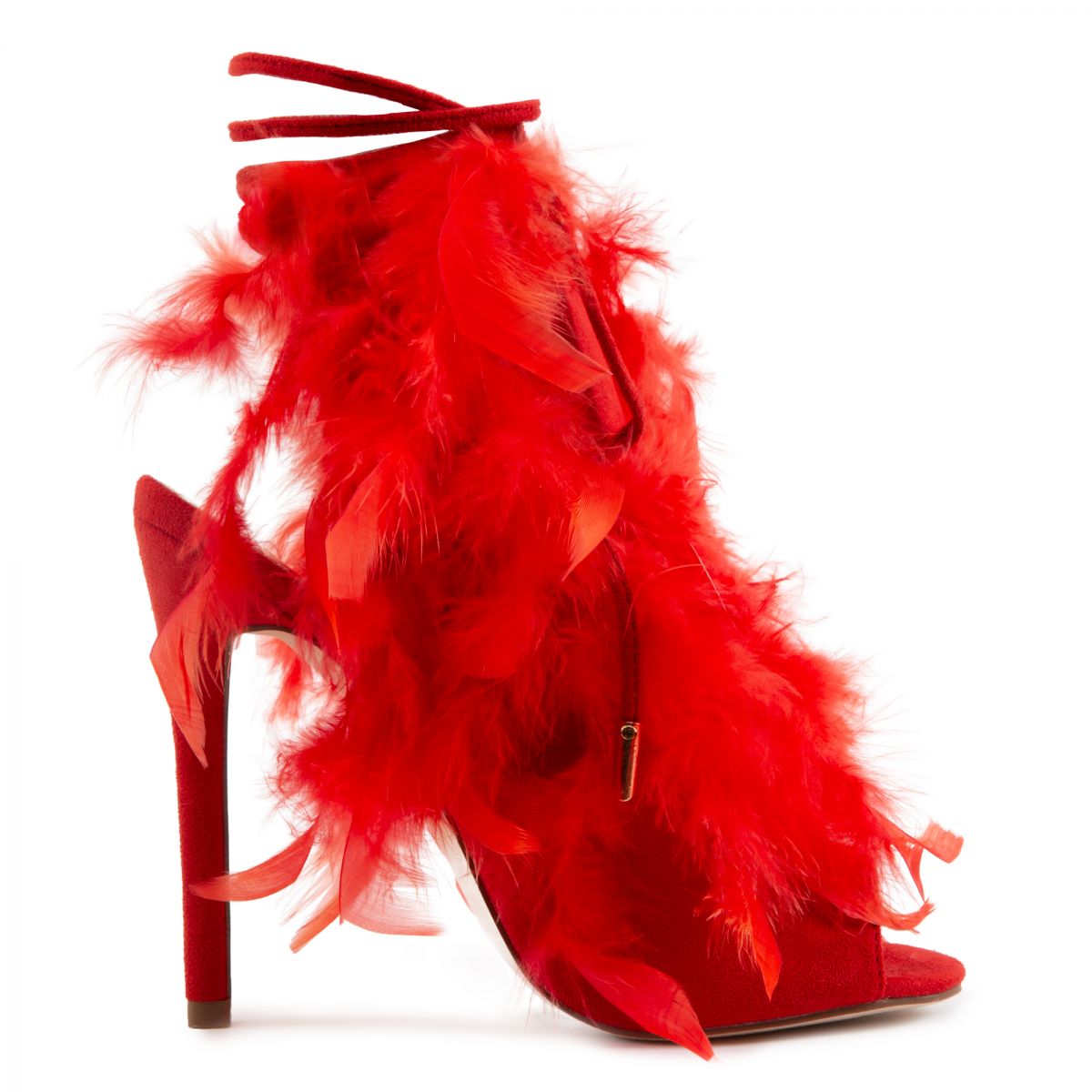 LILIANAS SHOES Arabella-1 Feather All Over Heels ARABELLA-1-RED - PLNDR