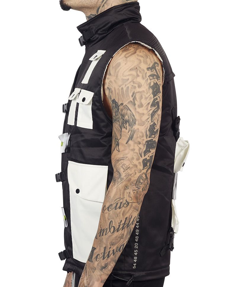 HIDEOUT YK Tech Utility Puffer Vest HDTCLTHNG-EE9807-BLACK - Karmaloop