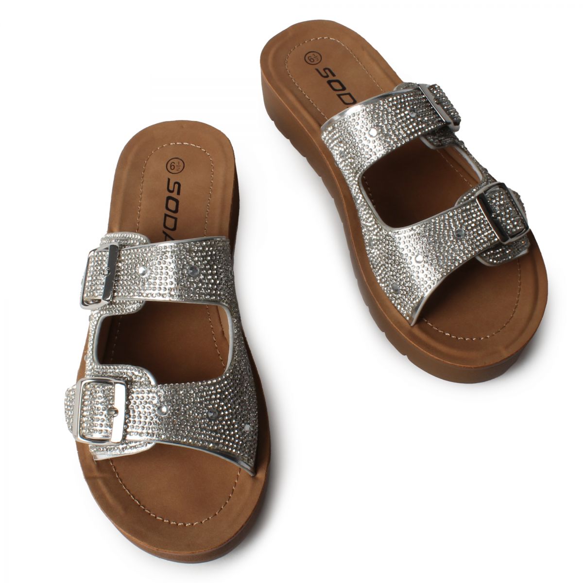 SOLE LA VIE Karina Strap Slide FD KARIN-S-SLV - Karmaloop