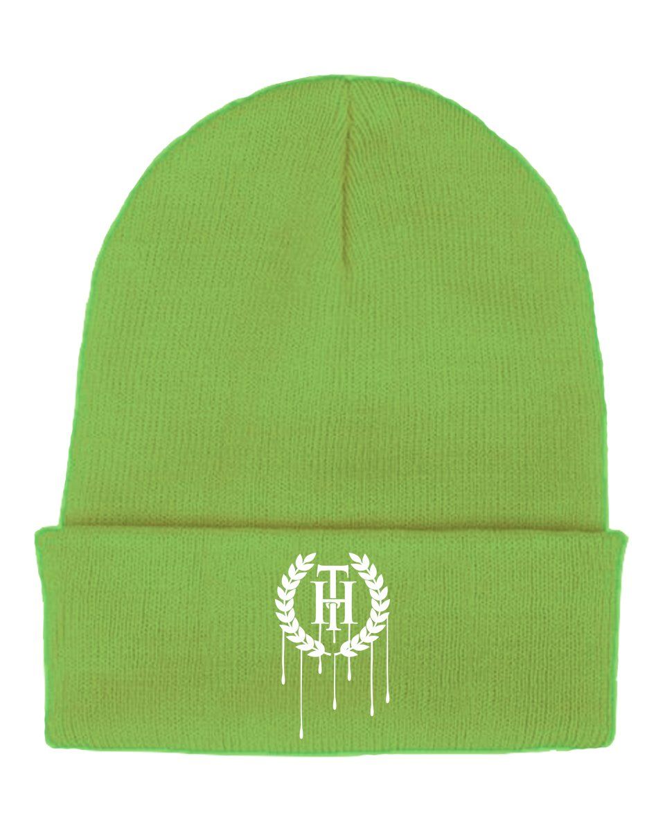 THE HIDEOUT CLOTHING Dripping Beanie HDTCLTHNG-59A7BF-LIMEGREEN - Karmaloop