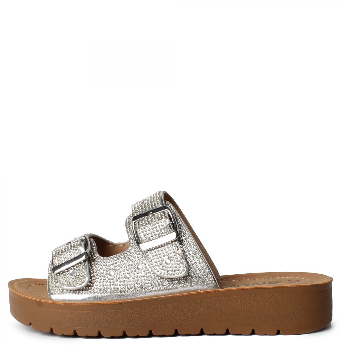 SOLE LA VIE Karina Strap Slide FD KARIN-S-SLV - Karmaloop