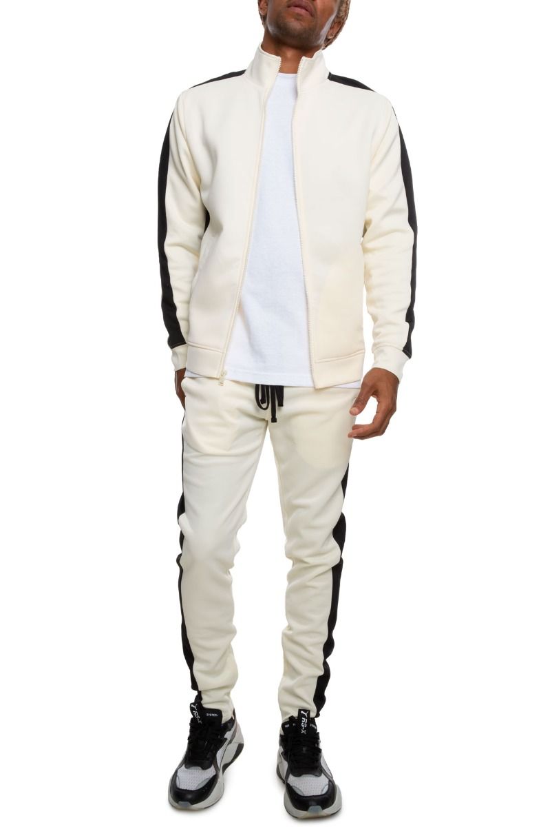 FBRK Track Suit Set in Cream tracksetcreamblk - Karmaloop