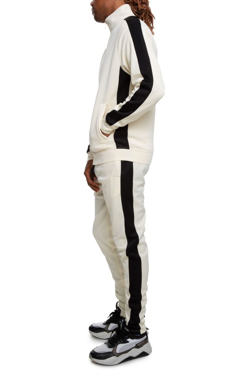 FBRK Track Suit Set in Cream tracksetcreamblk - Karmaloop