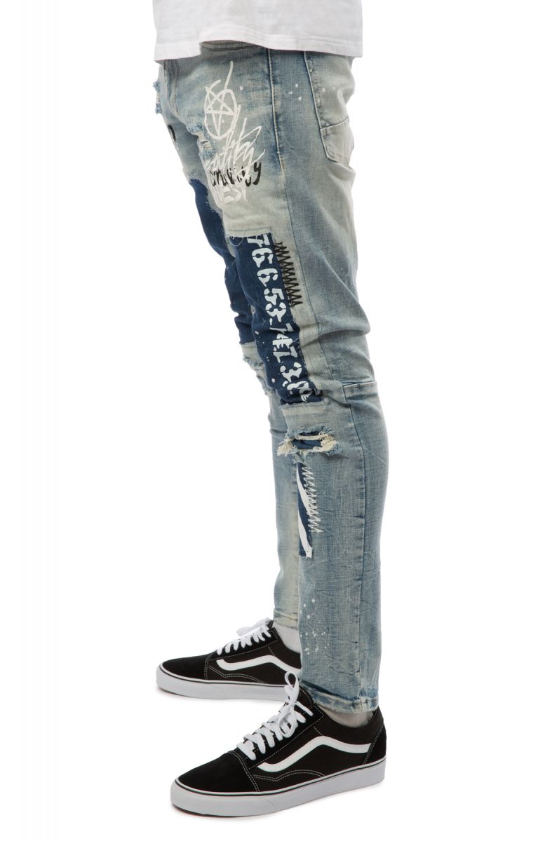 SMOKE RISE Chevron Jeans SJP21152-CAN - Karmaloop