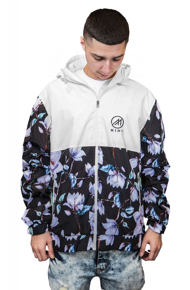 MINT Mint Windbreaker Jacket Floral White MWBJFL-WT - Karmaloop