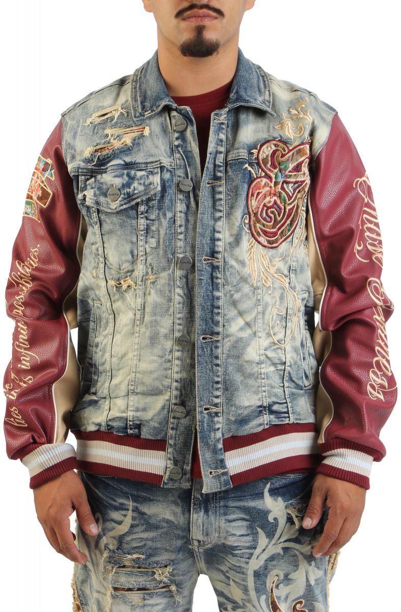 SMOKE RISE Grandeur Varsity Jacket JJ25514SK-TOAST - Karmaloop