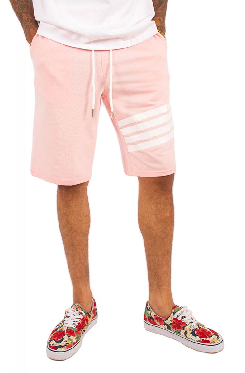 SEIZE&DESIST Side Stripe Drawstring Shorts 8DFF7FCE-COLOR-PINK - Karmaloop
