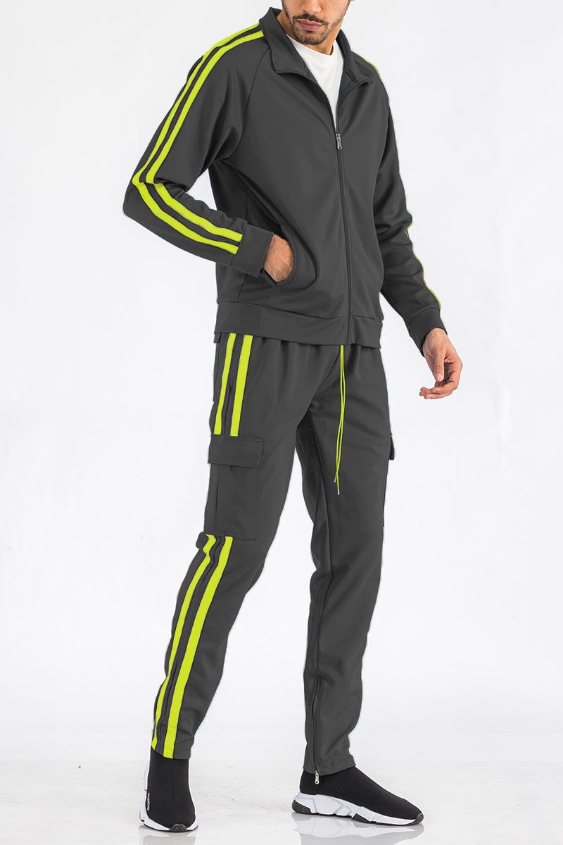 WEIV TWO STRIPE CARGO PANT SET SET569-769-BLKLM - Karmaloop