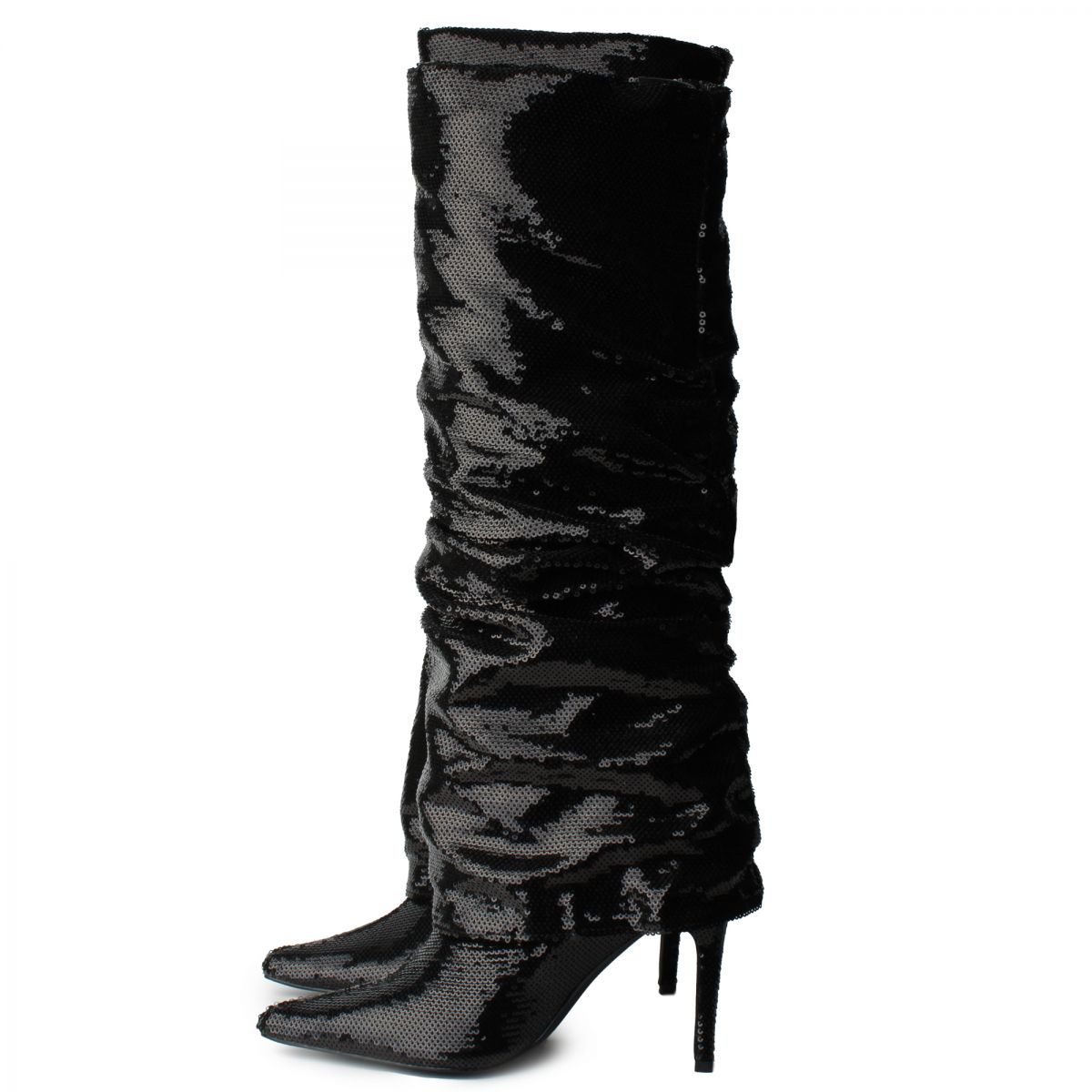 SOLE LA VIE Boss-01 Drape Stiletto Boot BOSS-01-BLK - Karmaloop