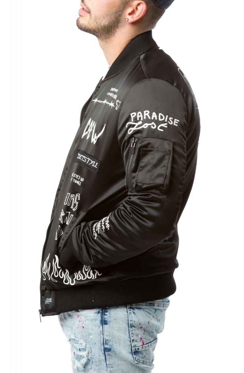 SIXTH JUNE PARIS Crew Patches Bomber Jacket 21930-BLK - Karmaloop